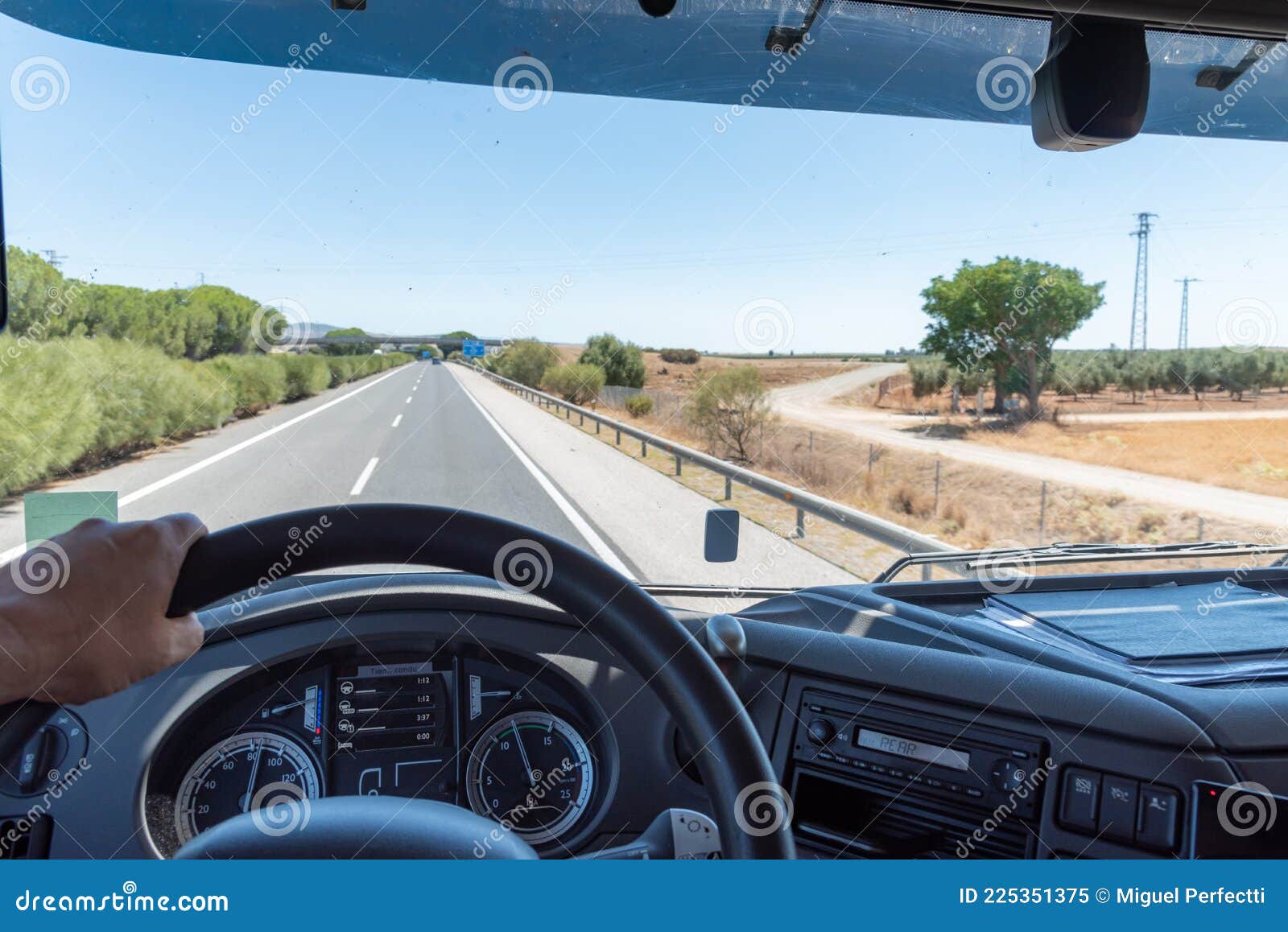 Panoramic View from Inside a Truck Stock Image - Image of auto ...