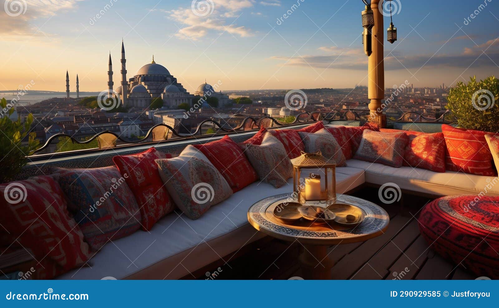 Panoramic View of Istanbul from Elevated Terrace. Generative Ai Stock ...