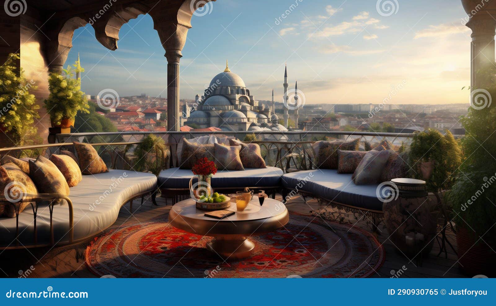 Panoramic View of Istanbul from Elevated Terrace. Generative Ai Stock ...