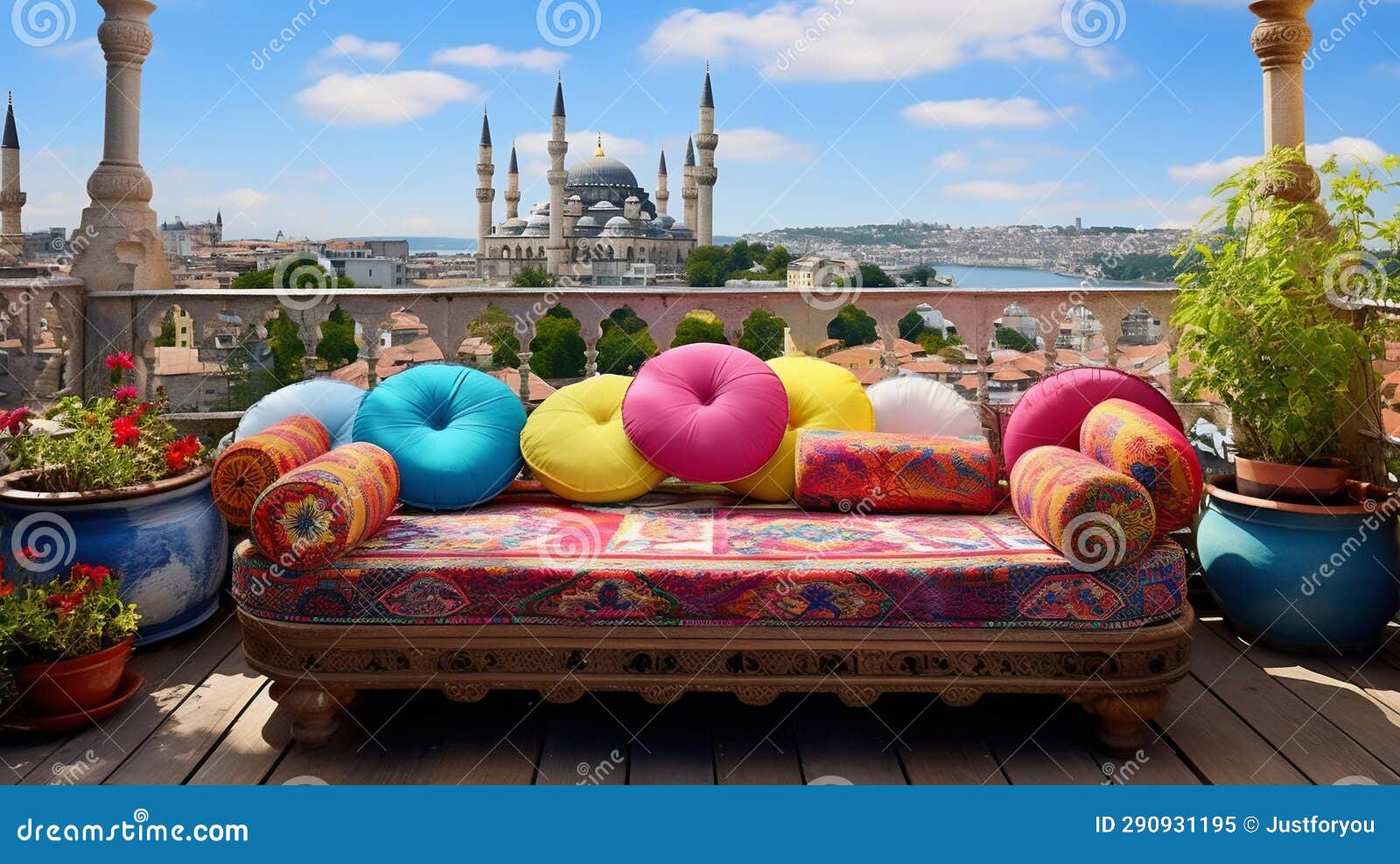 Panoramic View of Istanbul from Elevated Terrace. Generative Ai Stock ...