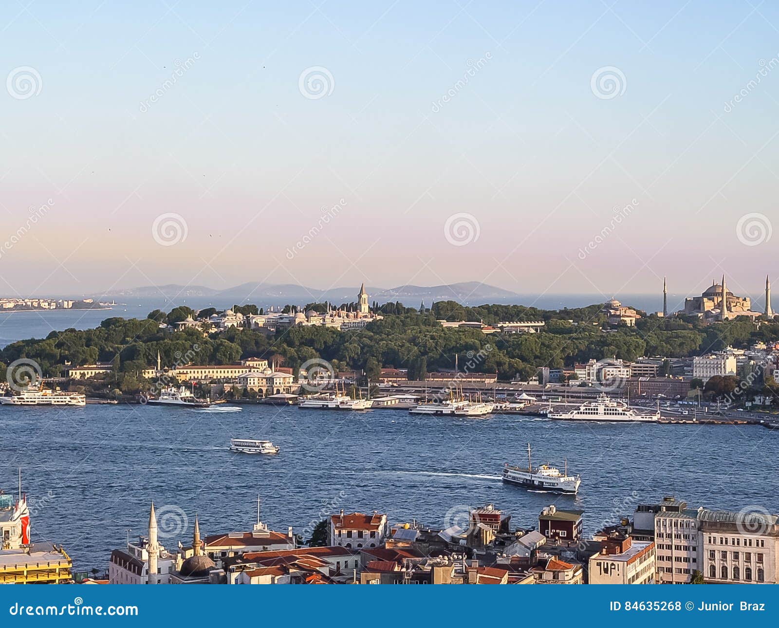 Panoramic View of Istanbul at the Sunset Stock Photo - Image of golden ...