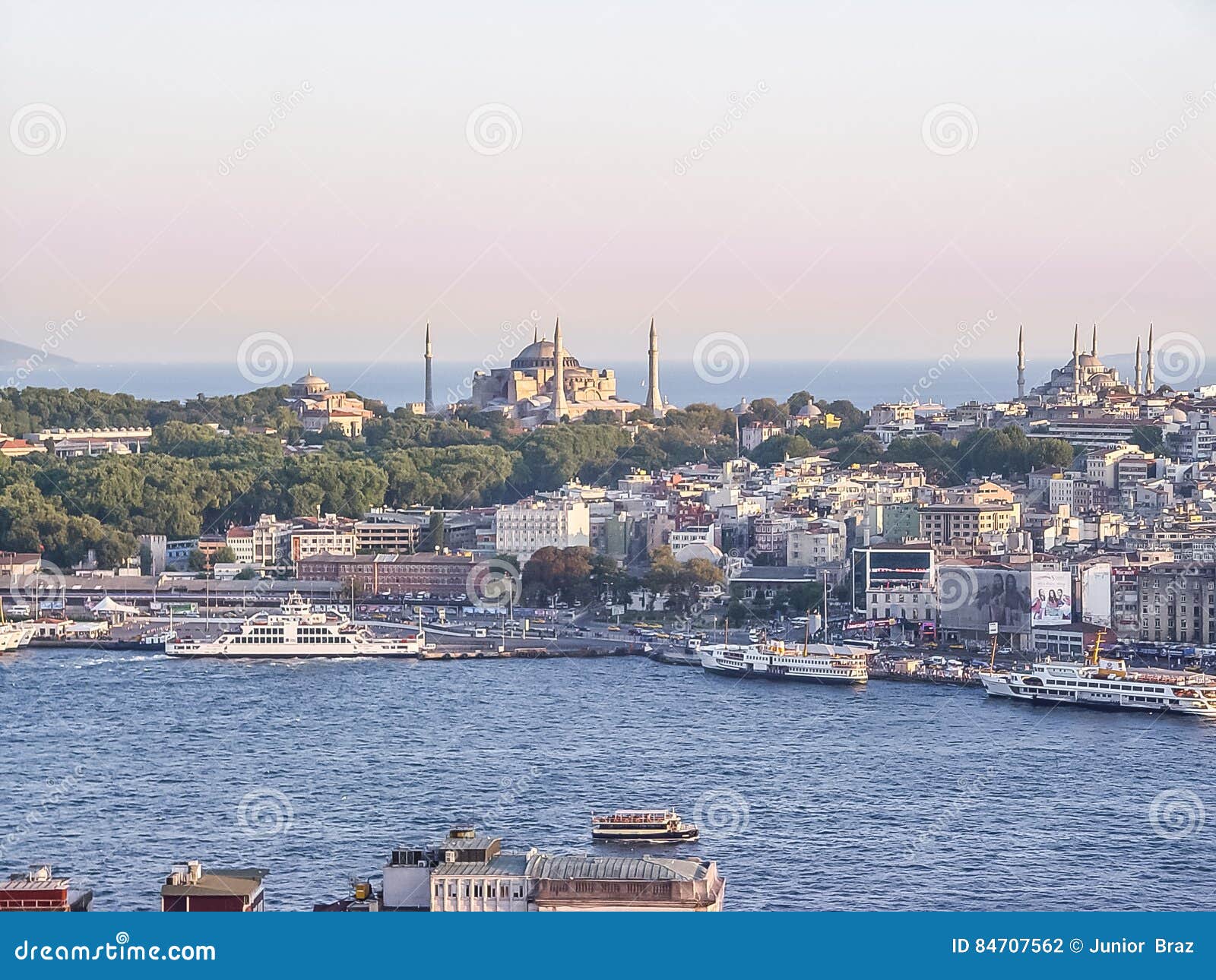 Panoramic View of Istanbul at the Sunset Editorial Photography - Image ...