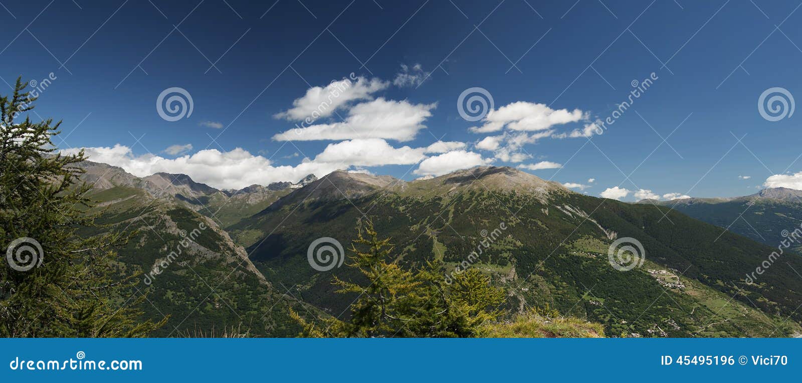 Panoramic View of Italian Alps Stock Photo - Image of beautiful, forest ...