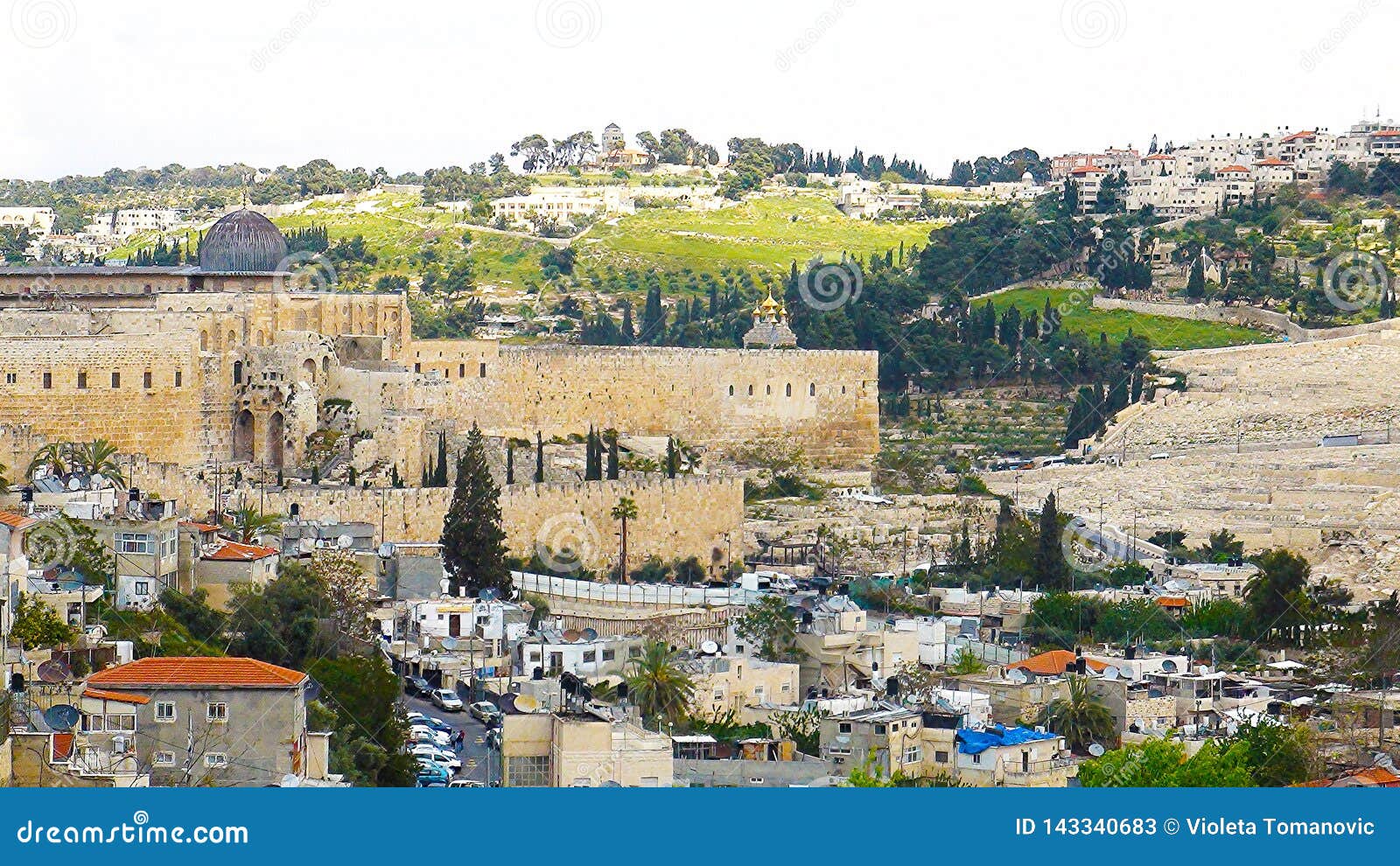 Panoramic View on Jerusalem, Israel Stock Image - Image of lanscape ...