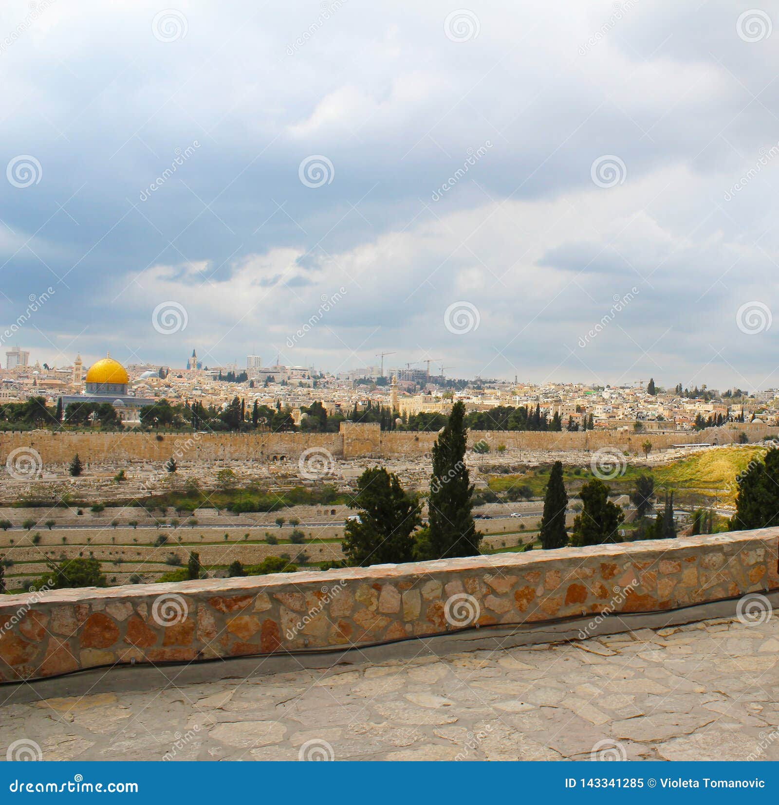 Panoramic View on Jerusalem, Israel Stock Image - Image of landscape ...