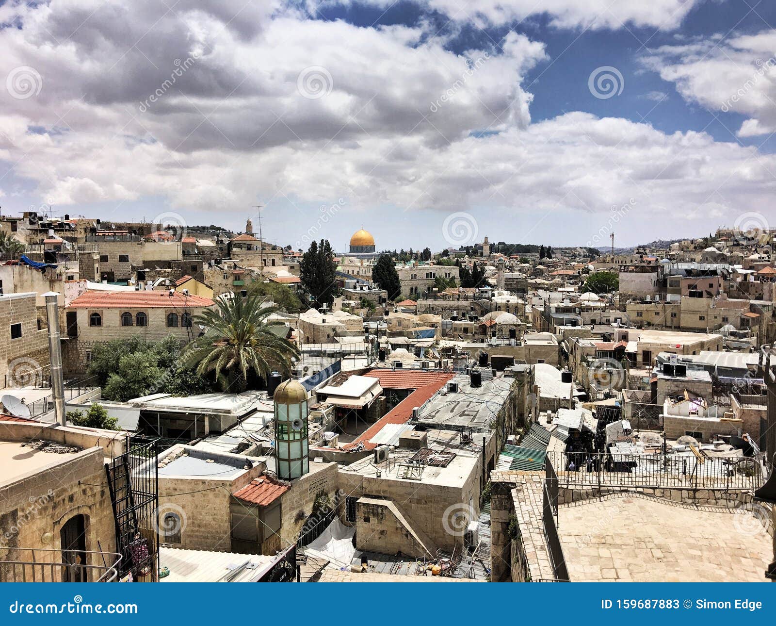 A Panoramic View of Jerusalem Stock Image - Image of religious ...