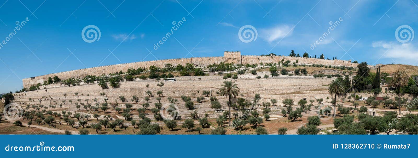 Panoramic View of Jerusalem Walls Editorial Image - Image of panorama ...