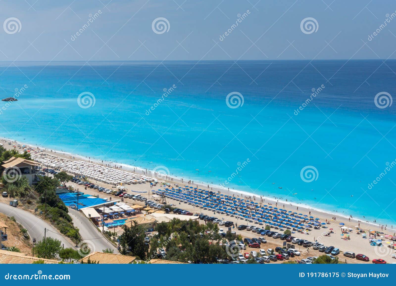 Panoramic View of Kathisma Beach , Lefkada, Greece Stock Image - Image ...