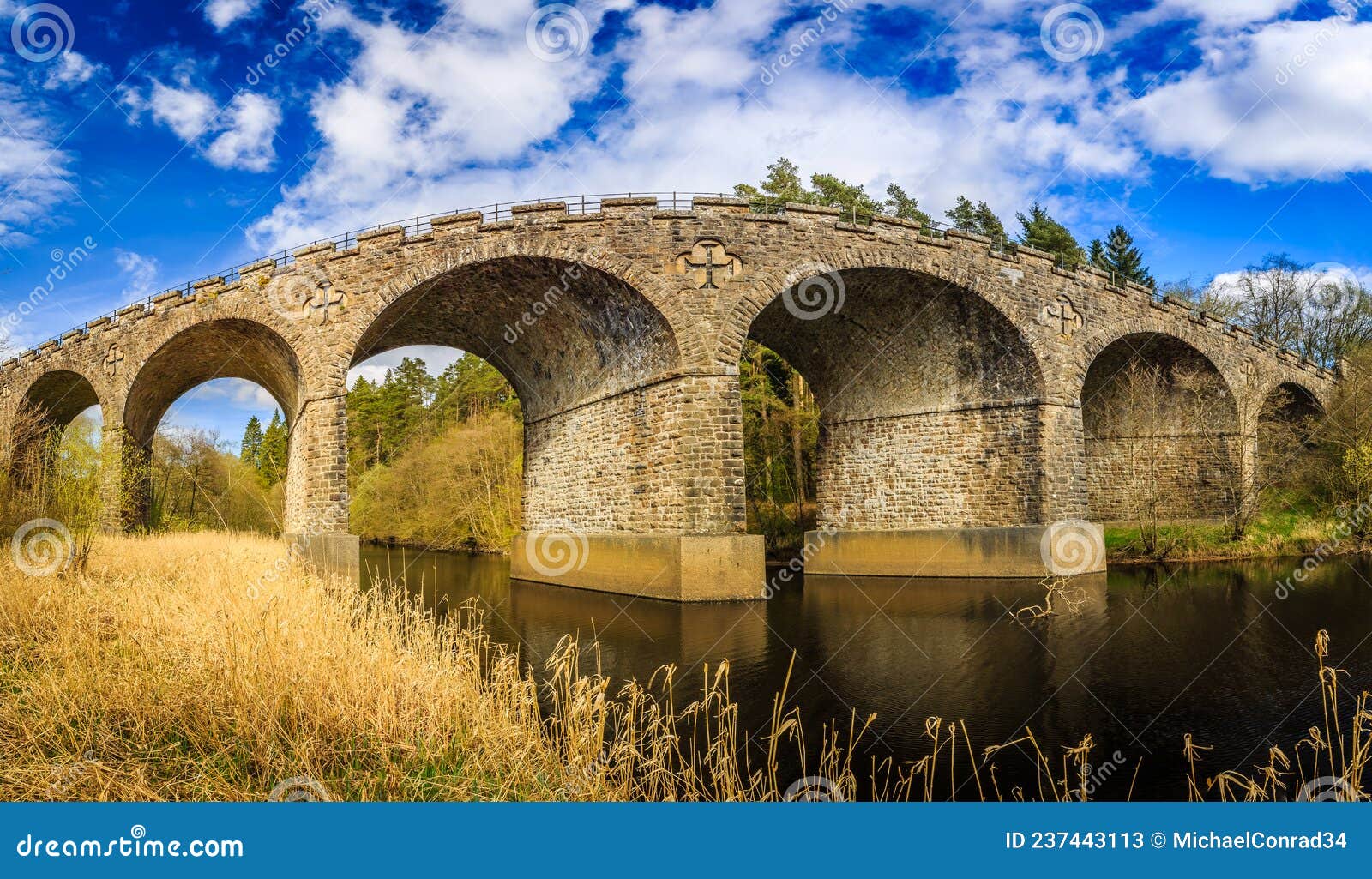 Panoramic View of Kielder Viaduct Stock Image - Image of border ...