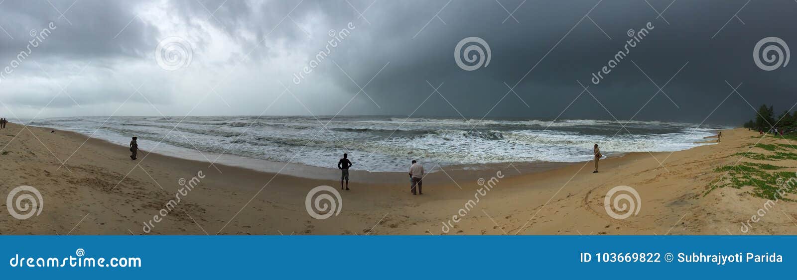 Panoramic View of the Kodi Beach Under the Cloudy Skies Editorial ...