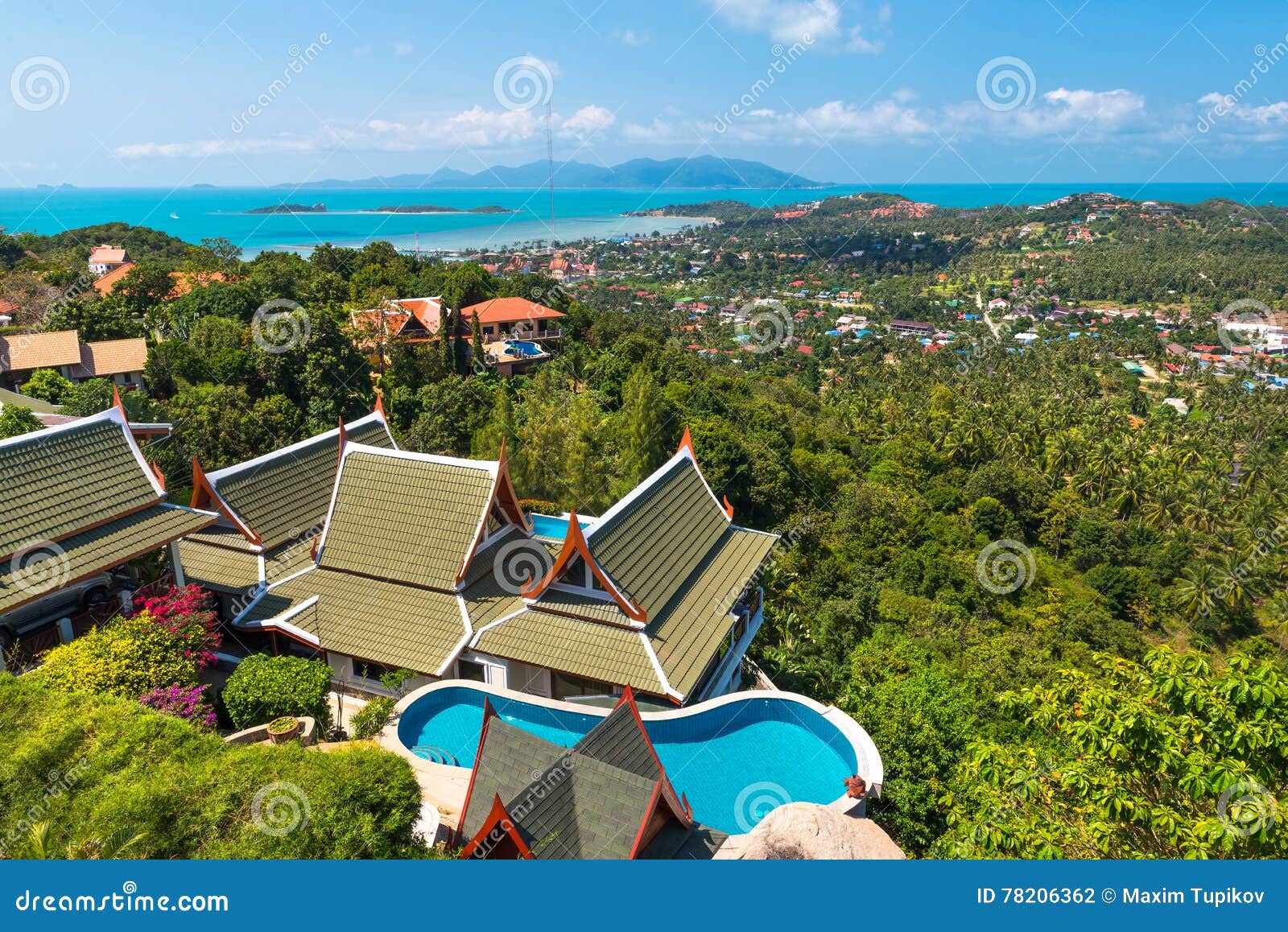 Panoramic View of Koh Samui Island Thai Stock Photo - Image of ...