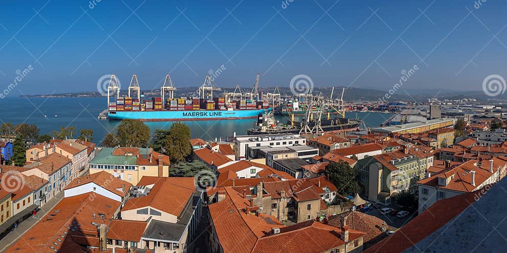 Panoramic View of the Koper Port in Slovenia Stock Image - Image of ...