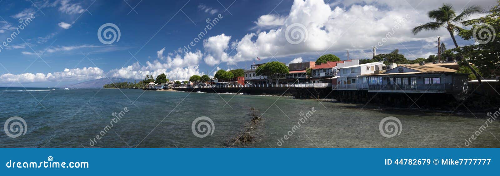 Panoramic View of Lahaina S Front Street, Maui, Hawaii Stock Image ...