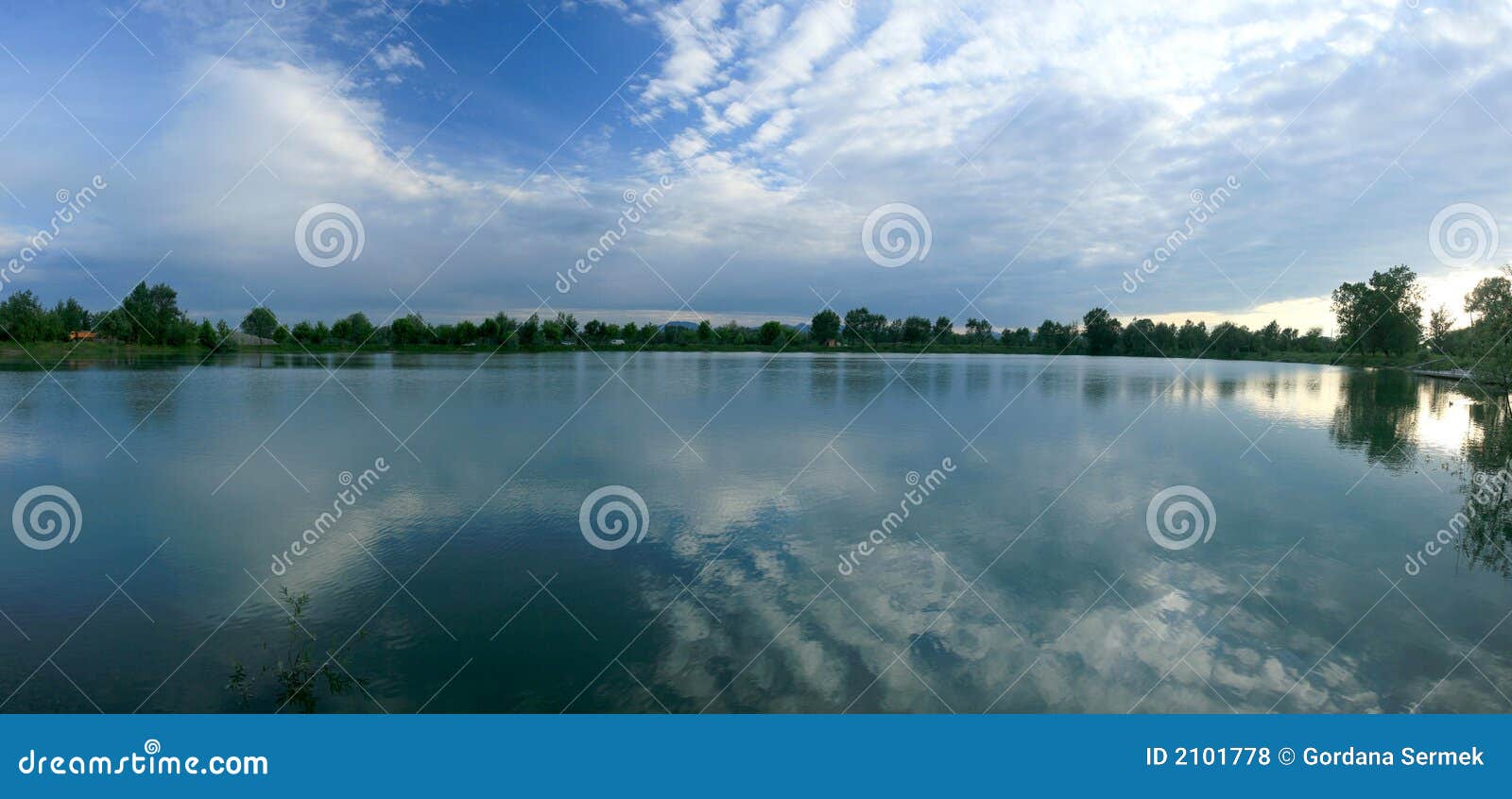 Panoramic view of a lake stock photo. Image of lake, postcard - 2101778