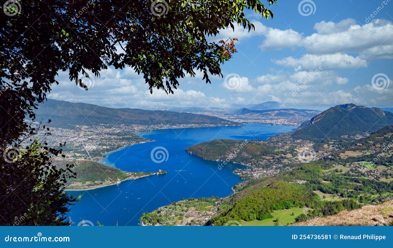 Panoramic View of Lake Annecy from Col De La Forclaz Stock Image ...
