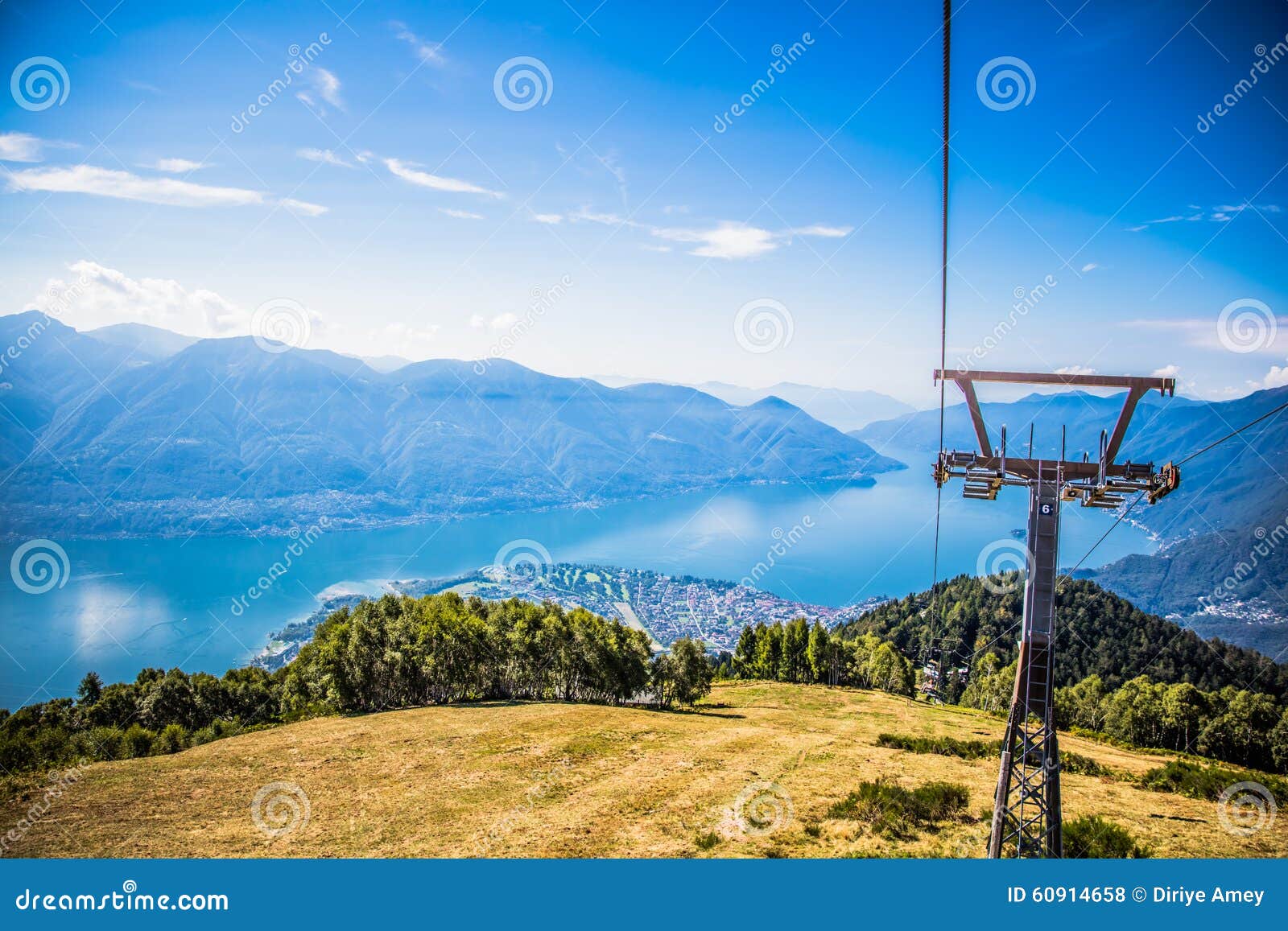 Panoramic View of the Lake Maggiore Editorial Stock Photo - Image of ...