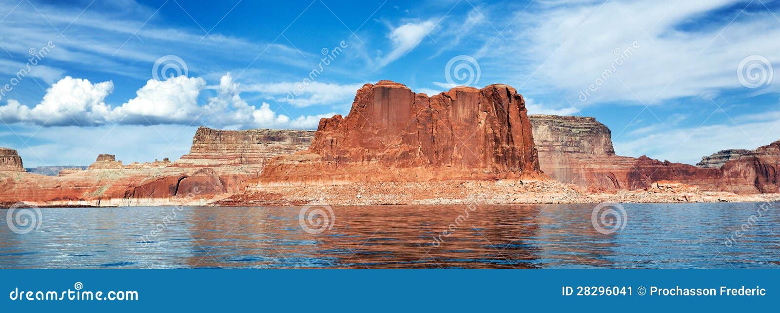 Panoramic View of the Lake Powell Stock Image - Image of reflection ...