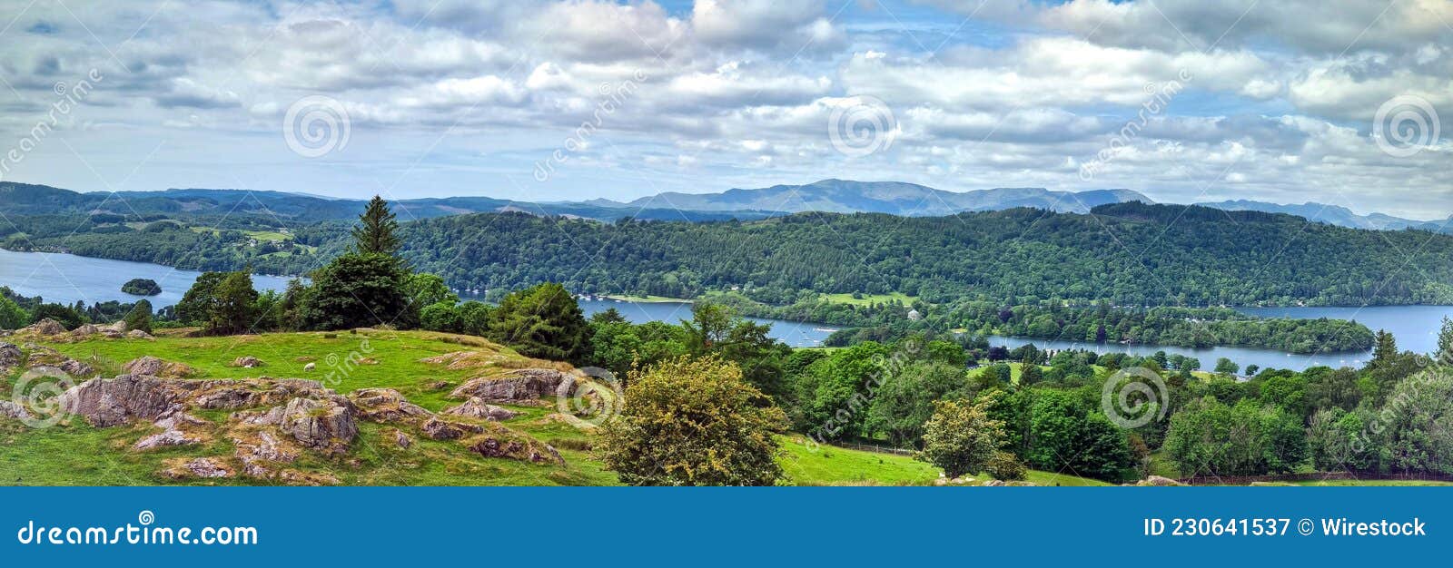 Panoramic View of Lake Windermere from Brant Fell, England Stock Image ...