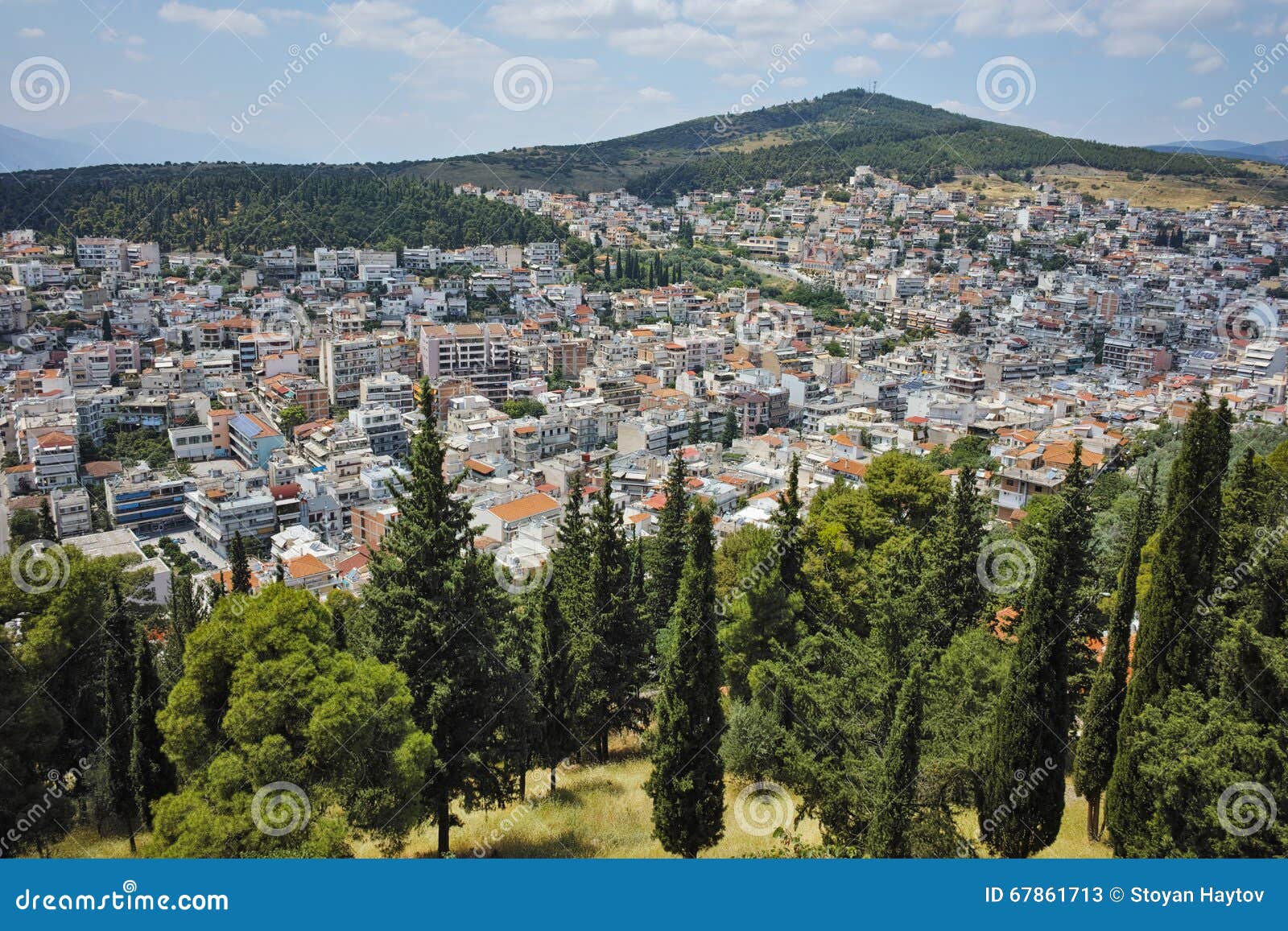 Panoramic View of Lamia City, Greece Stock Image - Image of trip, hill ...