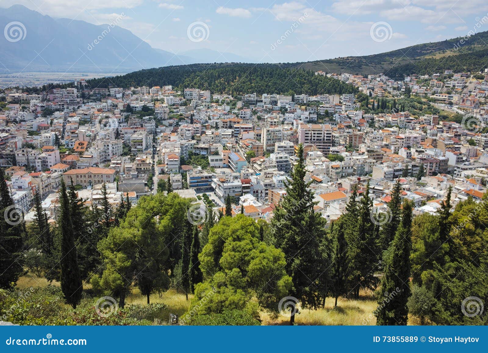 Panoramic View of Lamia City, Greece Stock Image - Image of medieval ...