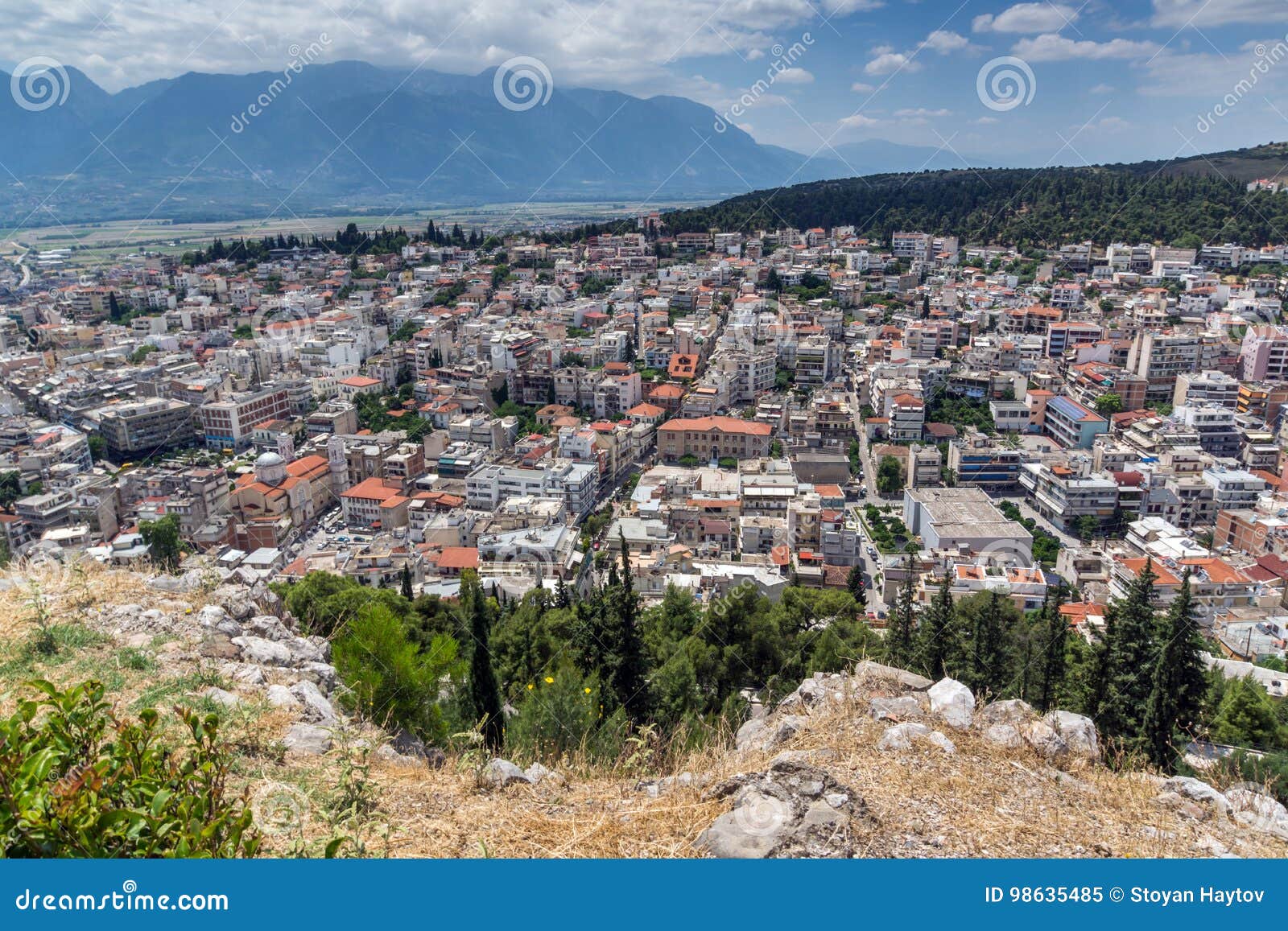 Panoramic View of Lamia City, Greece Stock Image - Image of travel ...