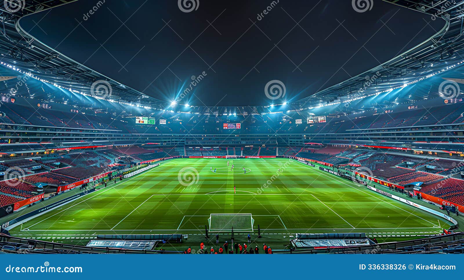 Panoramic View of a Large Soccer Stadium Stock Photo - Image of ...