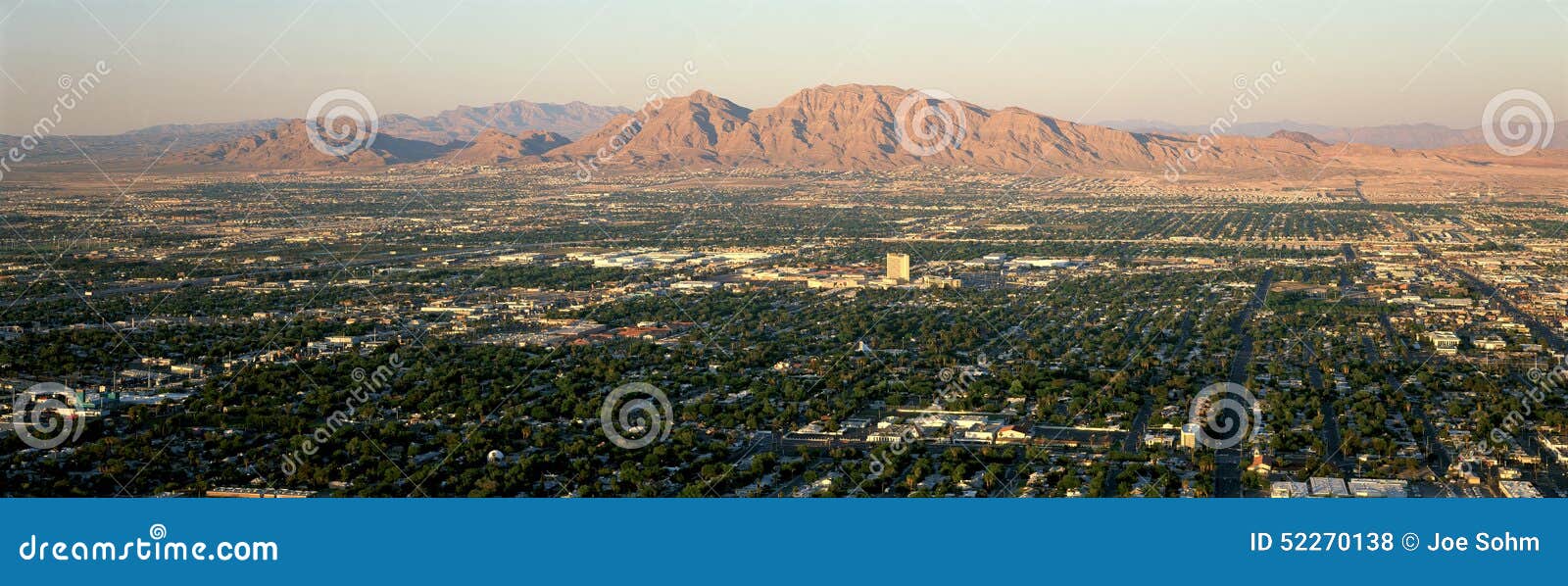 Panoramic View of Las Vegas Nevada Gambling City at Sunset Stock Photo ...