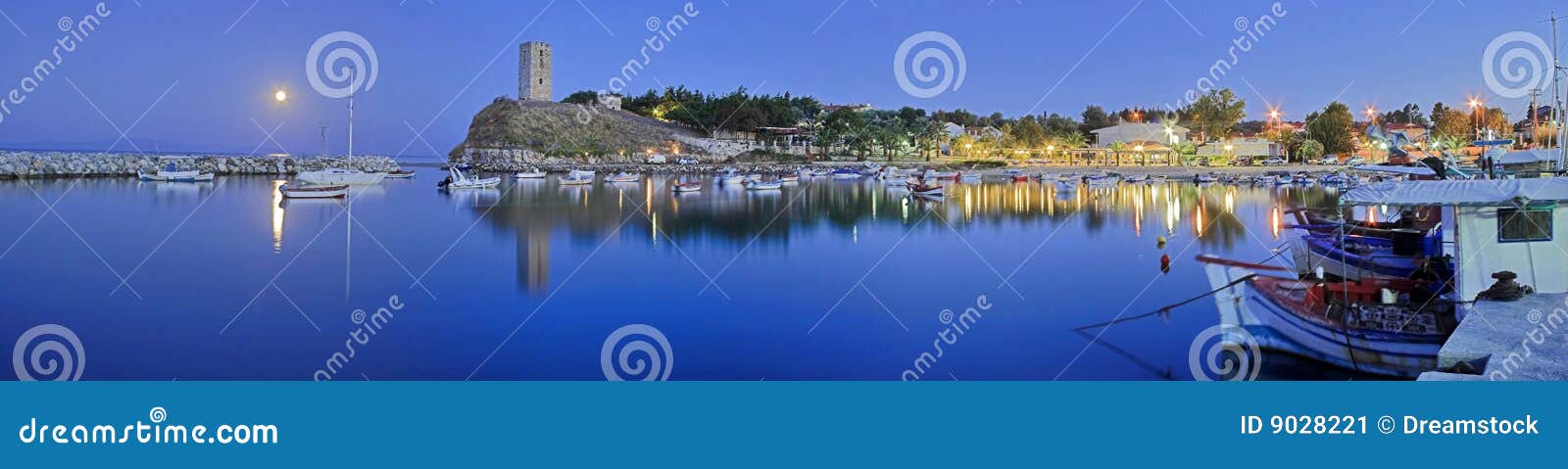 Panoramic View of Lighthouse Tower Stock Image - Image of marina ...