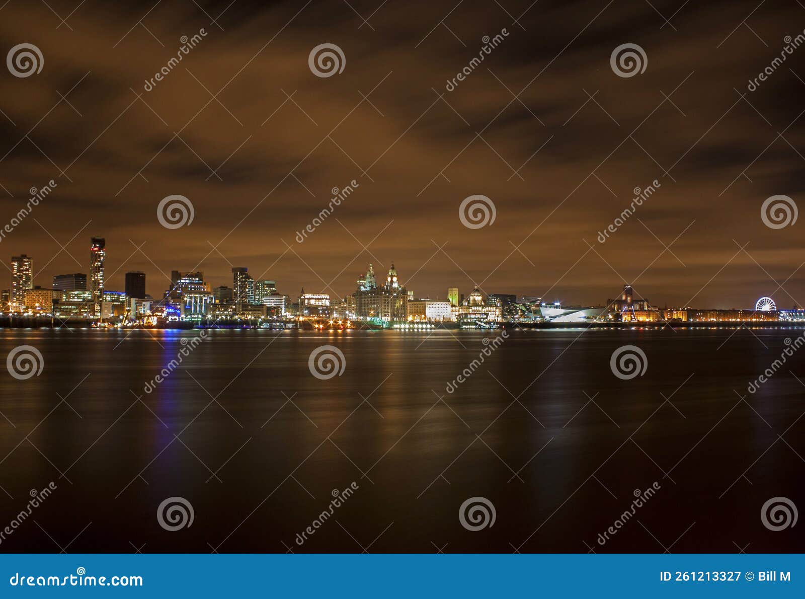 Liverpool Waterfront at Night Stock Image - Image of dawn, liverpool ...