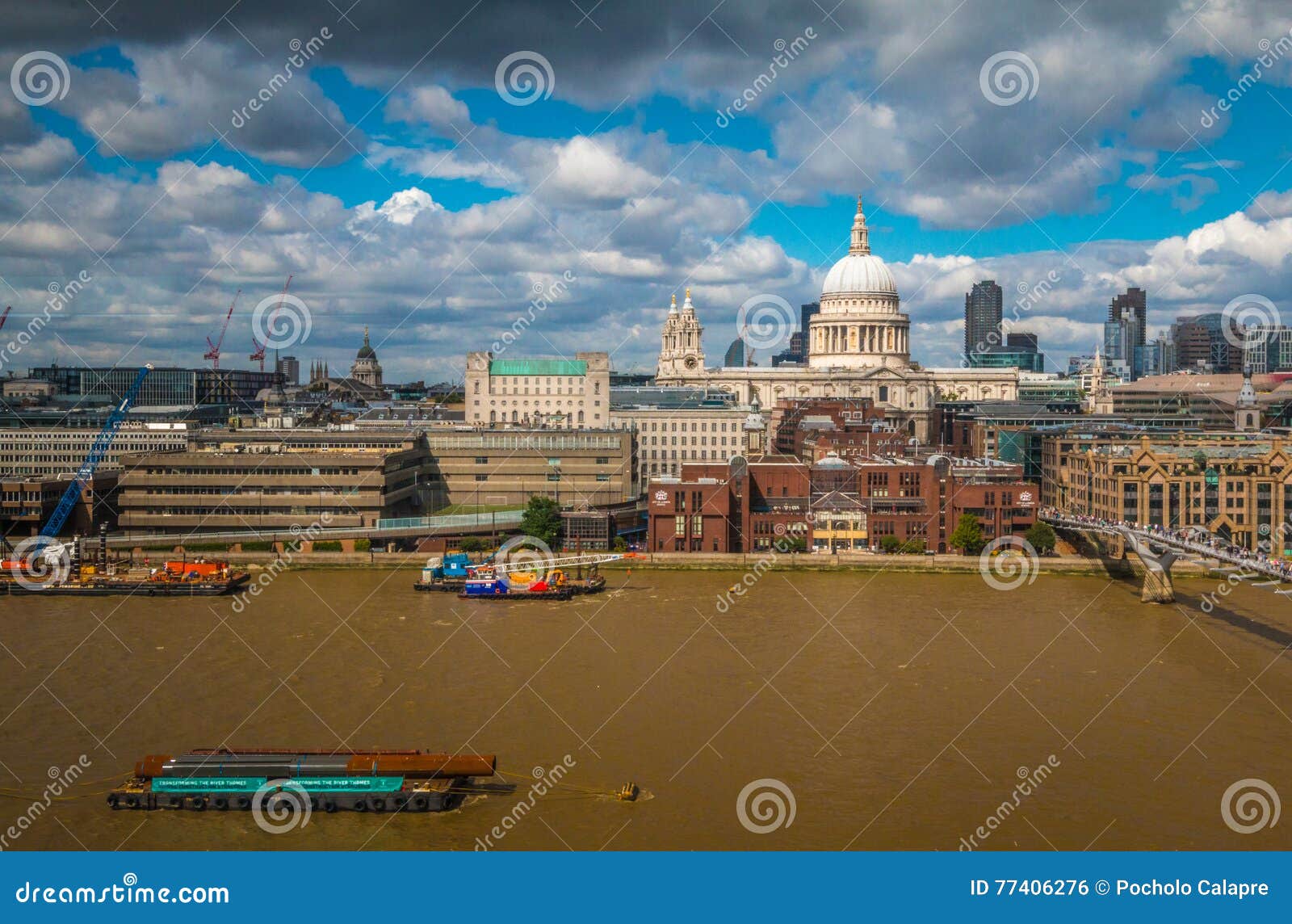 Panoramic view of London editorial photo. Image of great - 77406276