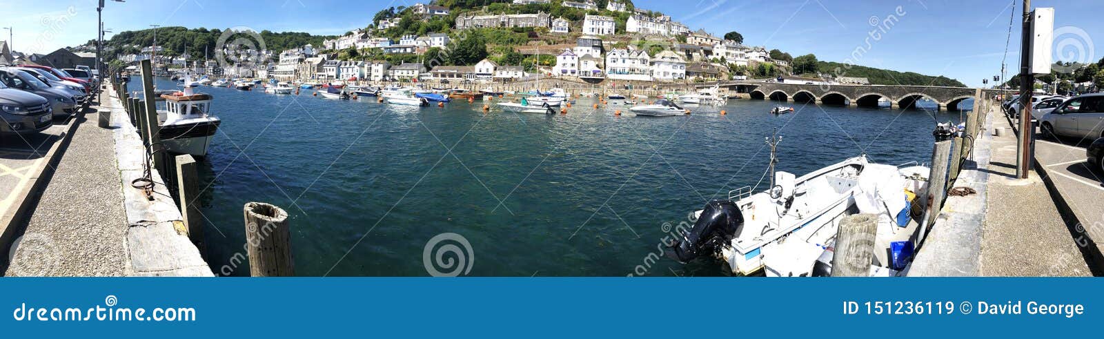 Panoramic View Looking Across a Cornish River Harbour Editorial Stock ...