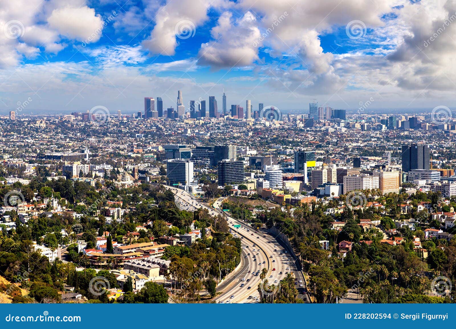 Panoramic View of Los Angeles Stock Photo - Image of hollywood, city ...