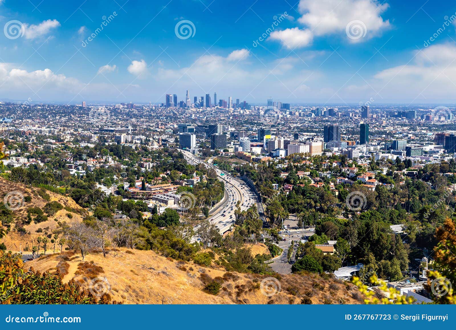 Panoramic View of Los Angeles Stock Image - Image of landscape ...