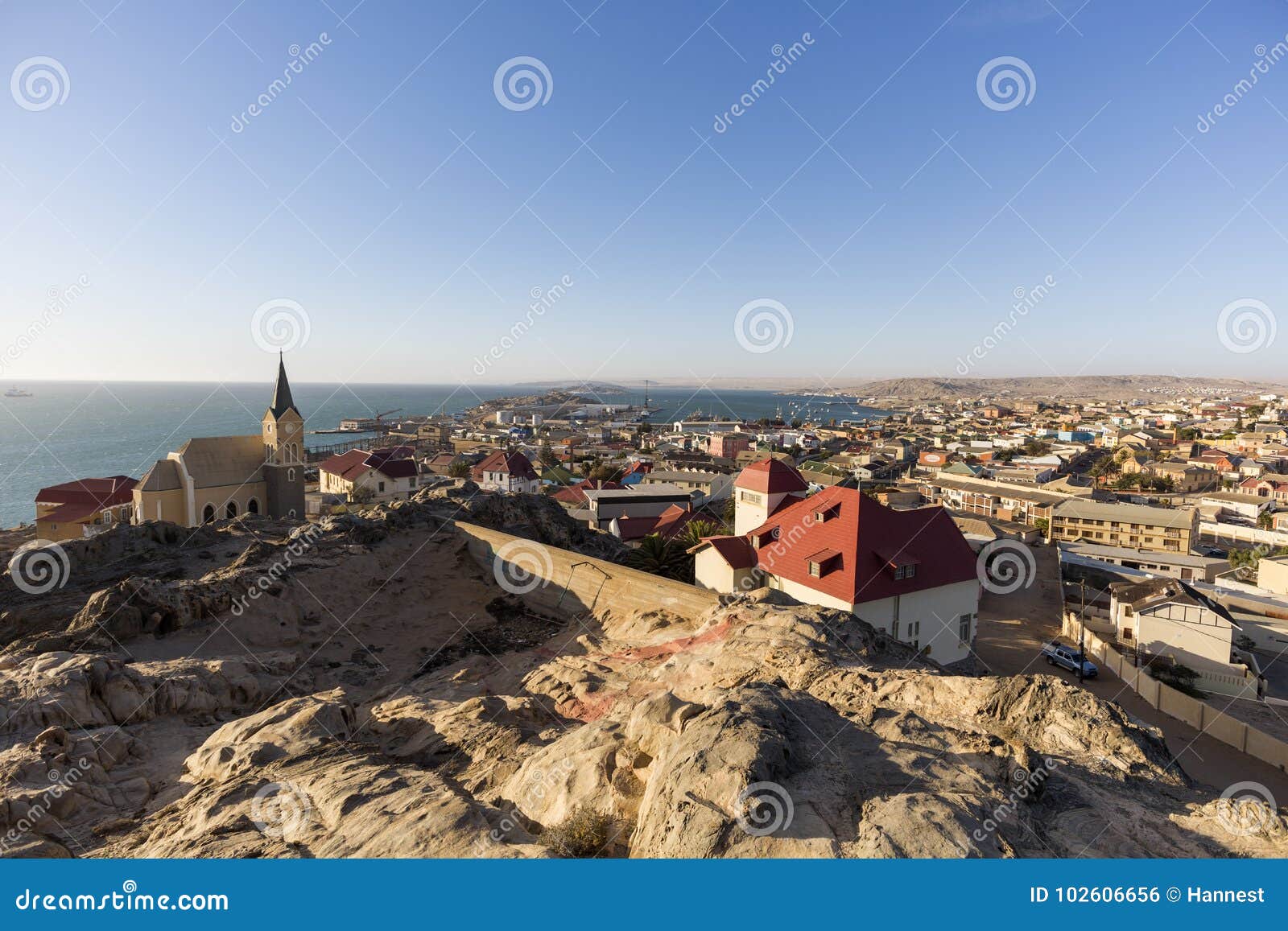 Panoramic View of Luderitz Town Stock Photo - Image of town, harbour ...