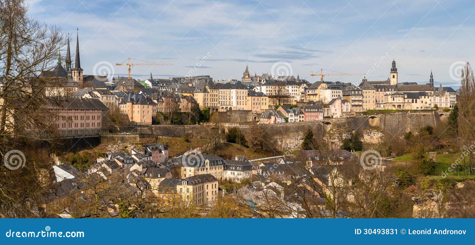 Panoramic View of Luxembourg-city Stock Image - Image of european ...