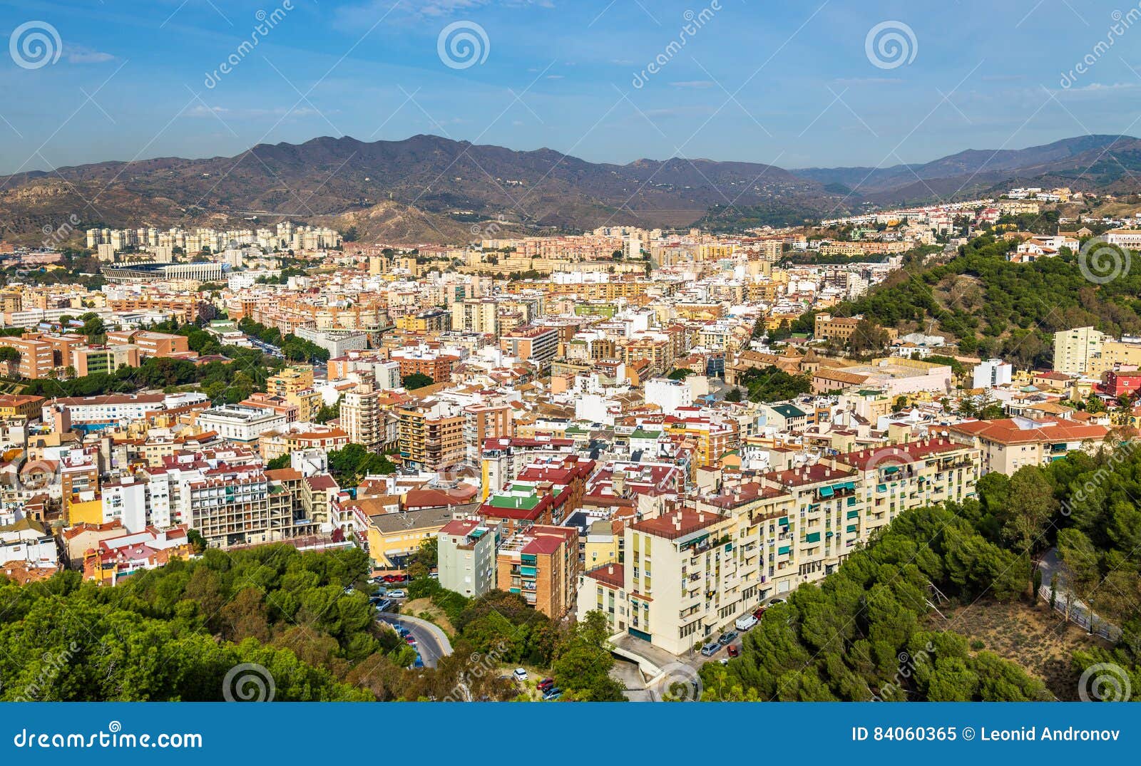 Panoramic View of Malaga from Gibralfaro Castle, Spain Stock Image ...