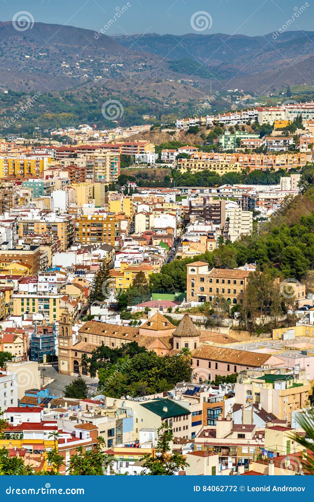 Panoramic View of Malaga from Gibralfaro Castle, Spain Stock Photo ...