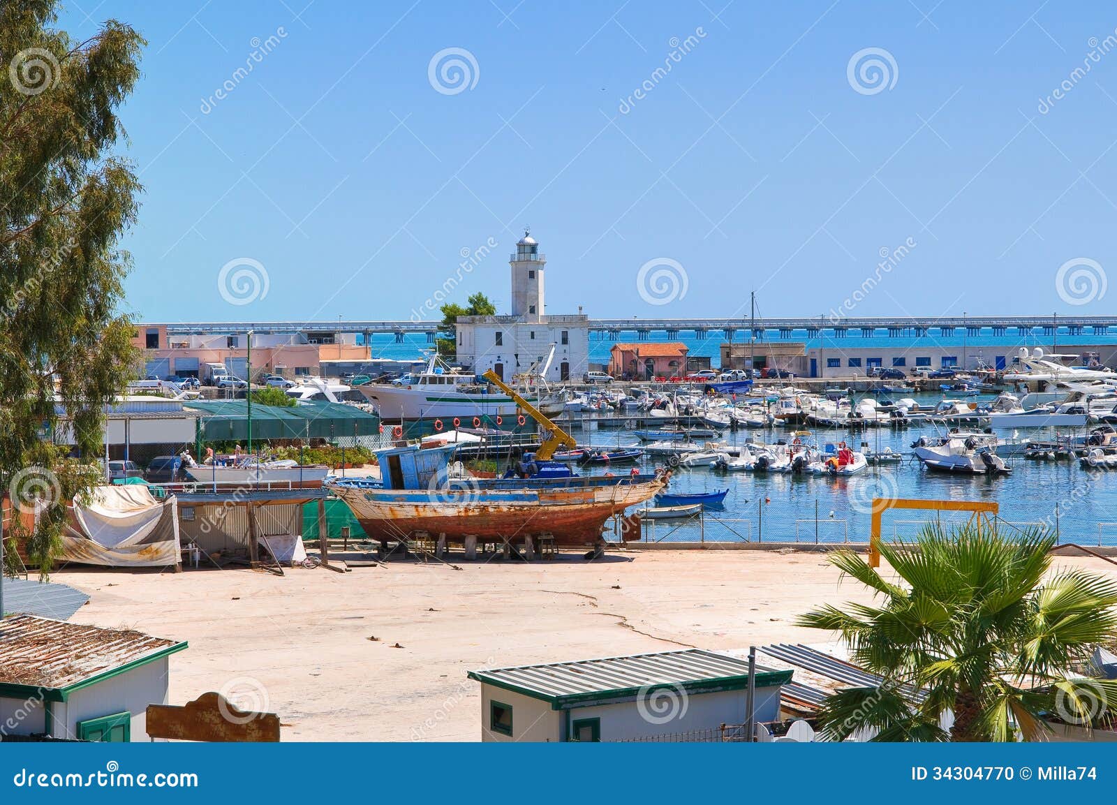 Panoramic View of Manfredonia. Puglia. Italy. Stock Photo - Image of ...