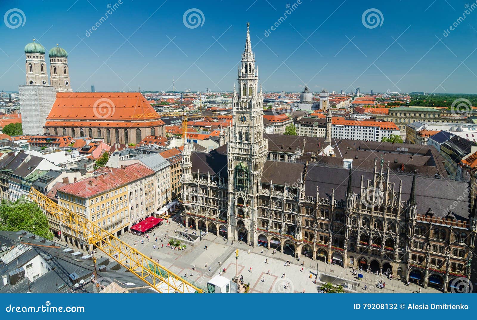 Panoramic View of the Marienplatz is a Central Square in the City ...