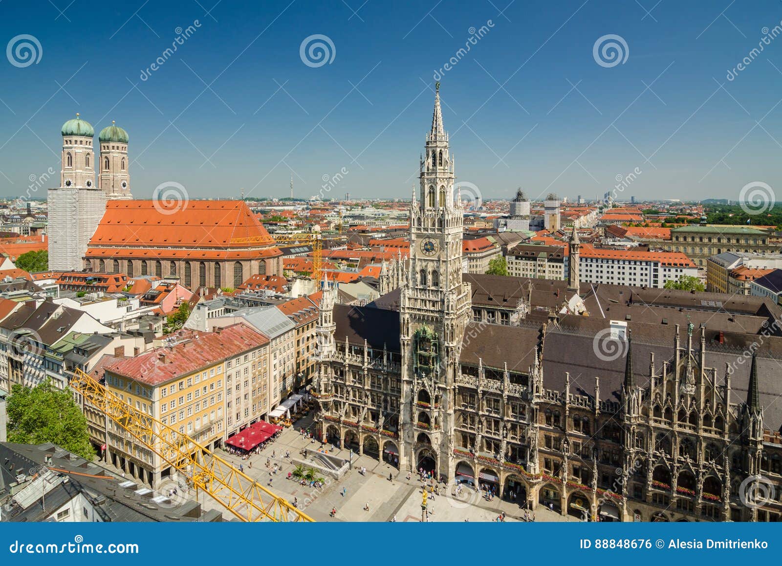 Panoramic View of the Marienplatz is a Central Square in the City ...