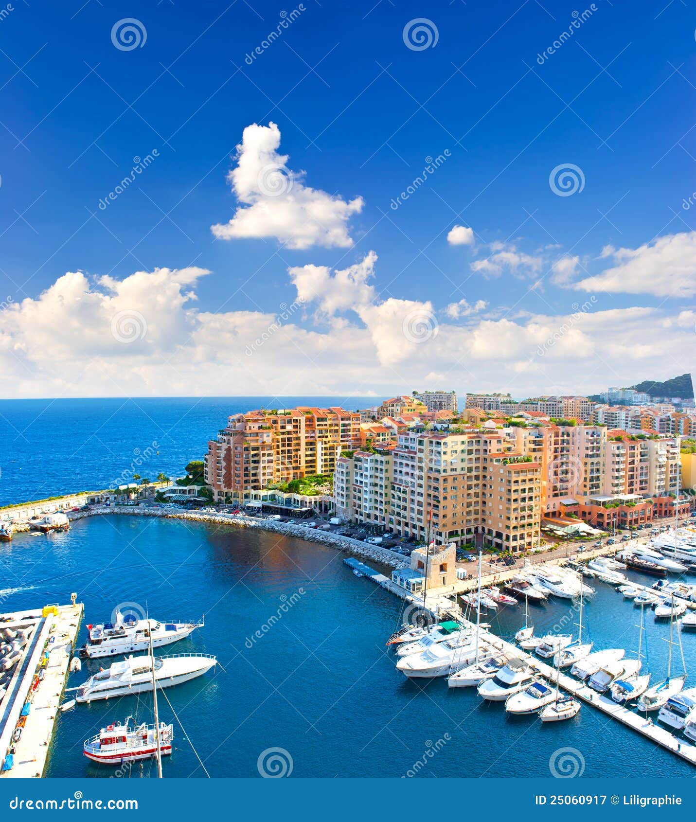 Panoramic View of Marina with Beautiful Blue Sky Stock Image - Image of ...