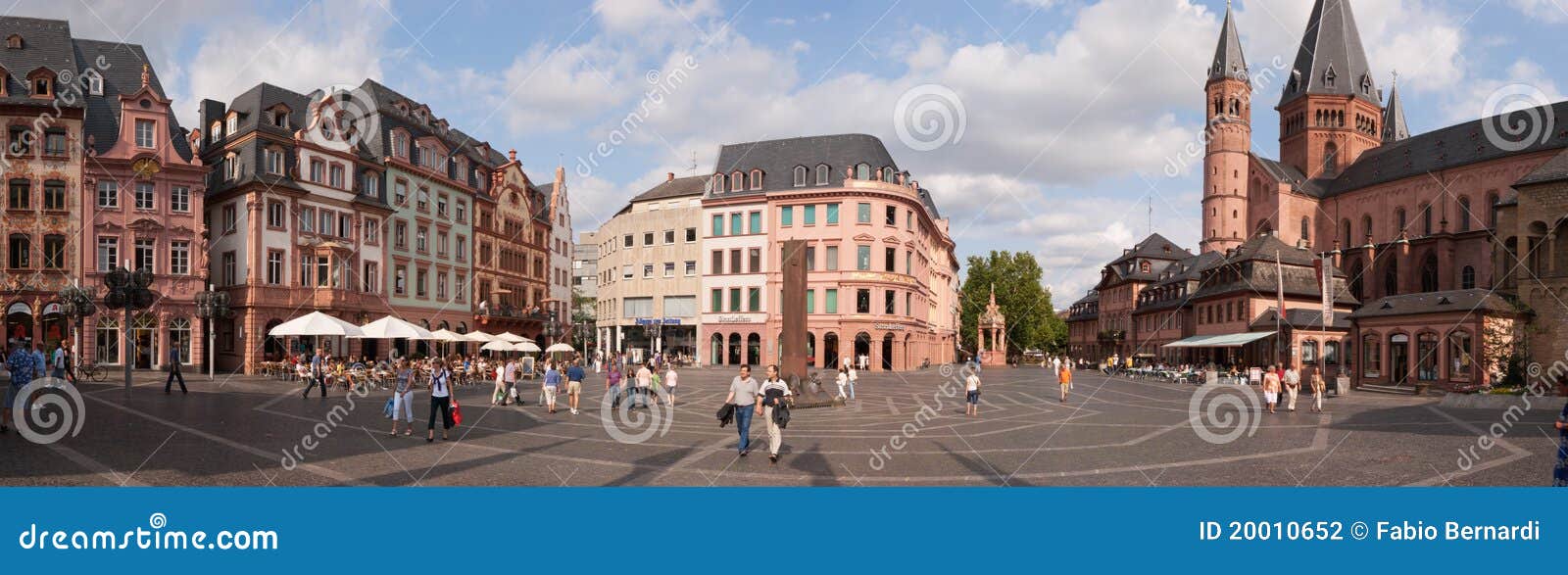 Panoramic View of Marktplatz in Mainz Editorial Photography - Image of ...