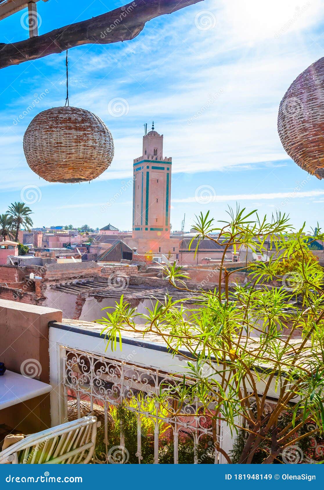 Panoramic View of Marrakech and Old Medina, Morocco Stock Image - Image ...