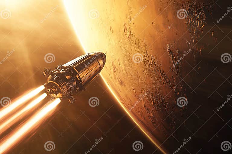 Panoramic View of the Mars Sample Return Spacecraft Approaching Martian ...