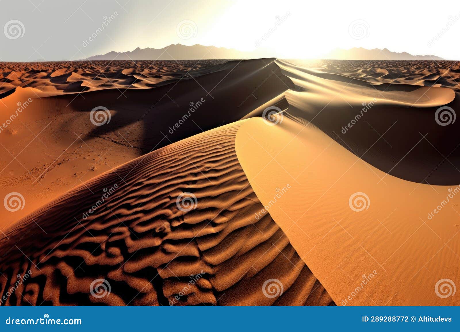 Panoramic View of Mars Surface with Rover Shadow Stock Photo - Image of ...