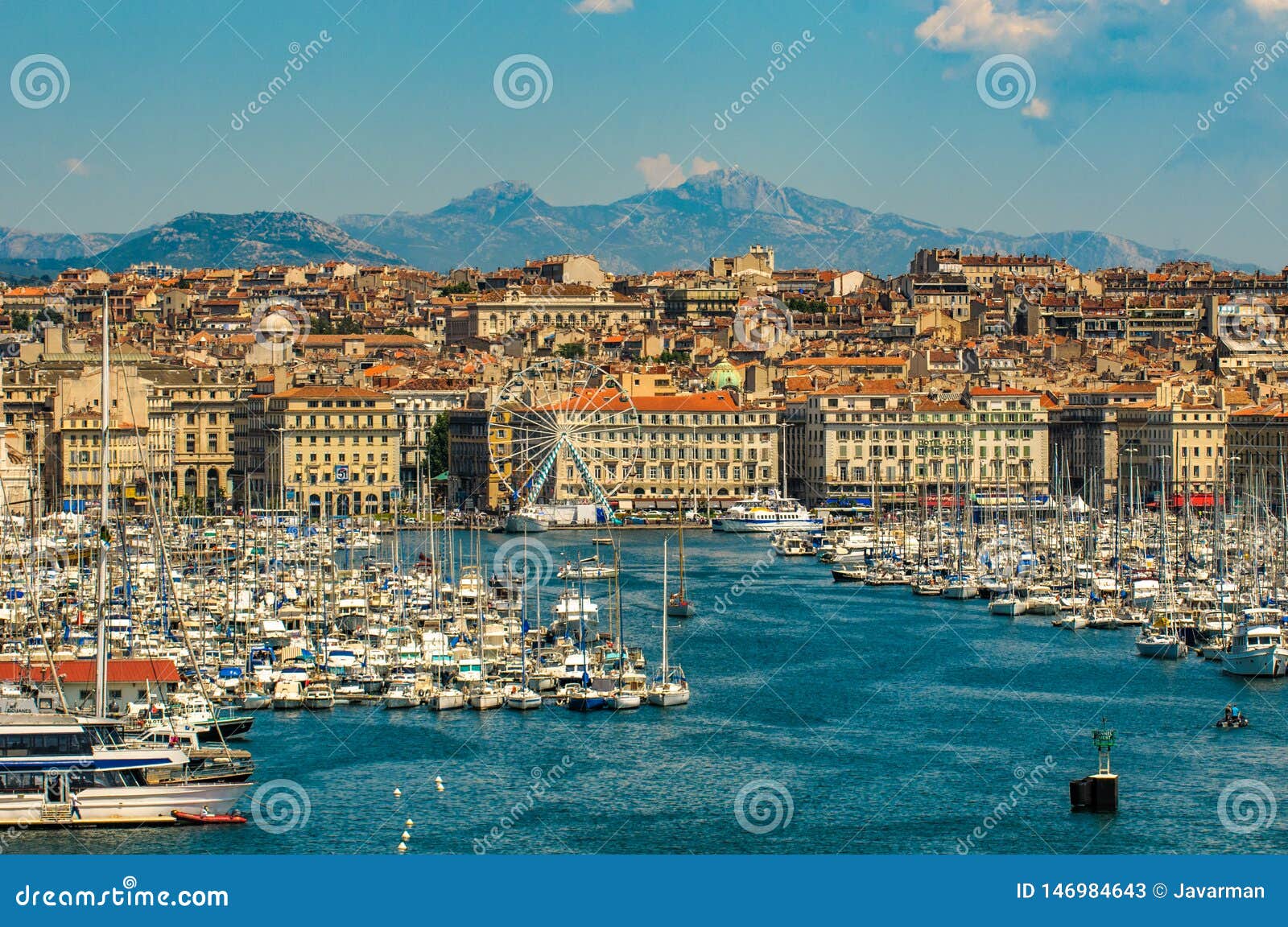 Panoramic View of Marseille and Old Port Stock Image - Image of ...