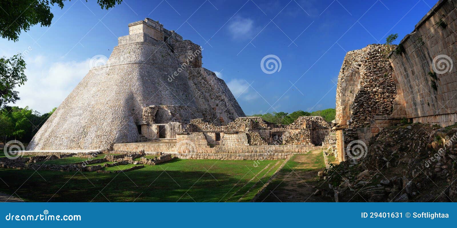 Panoramic View of the Mayan Pyramids in Uxmal, Yucatan, Mexico. Stock ...