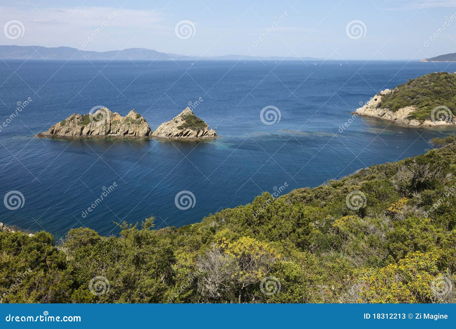 Panoramic View of Mediteranean Sea Stock Image - Image of cros, summer ...