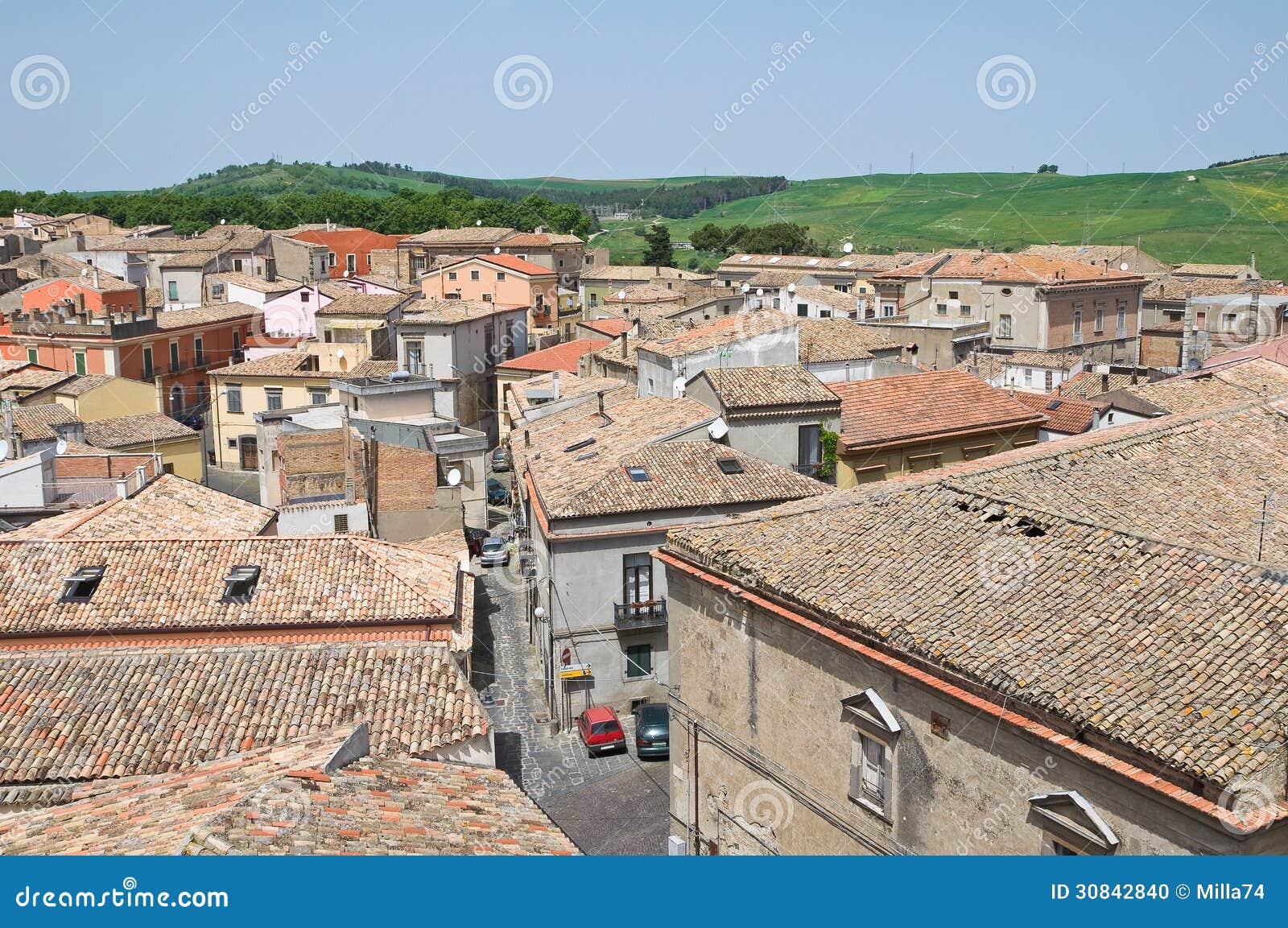 Panoramic View of Melfi. Basilicata. Italy. Stock Photo - Image of ...