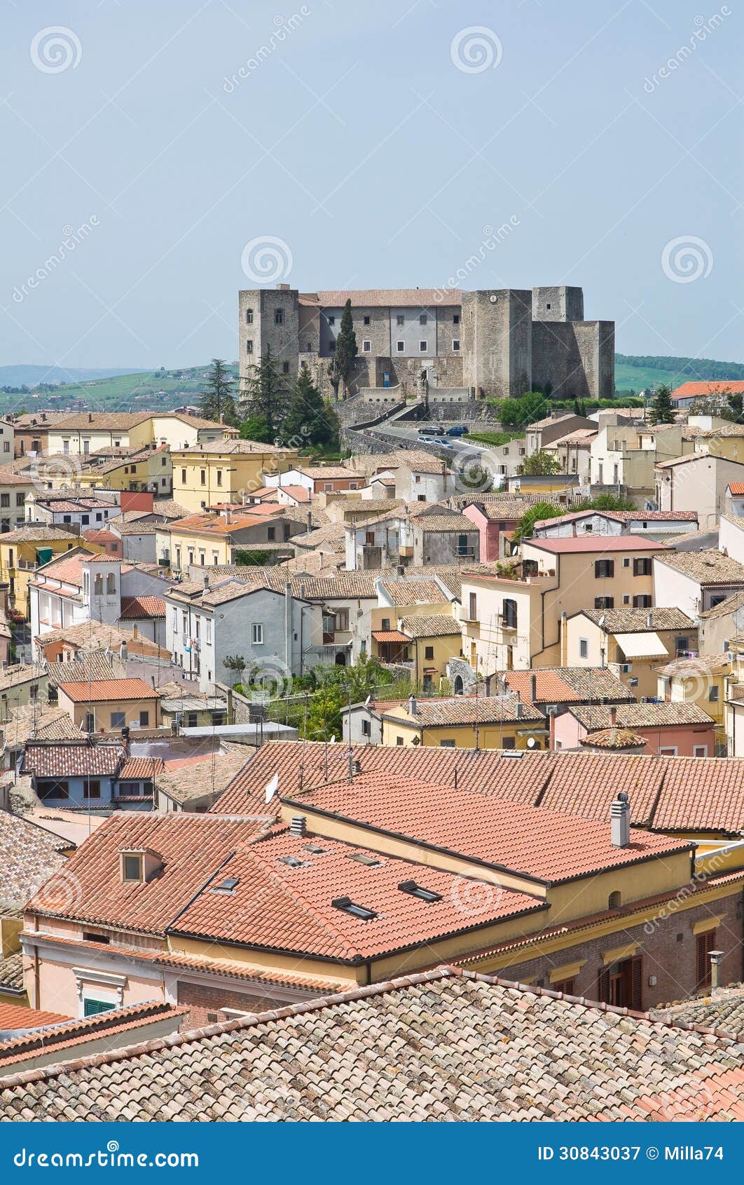 Panoramic View of Melfi. Basilicata. Italy. Stock Image - Image of ...
